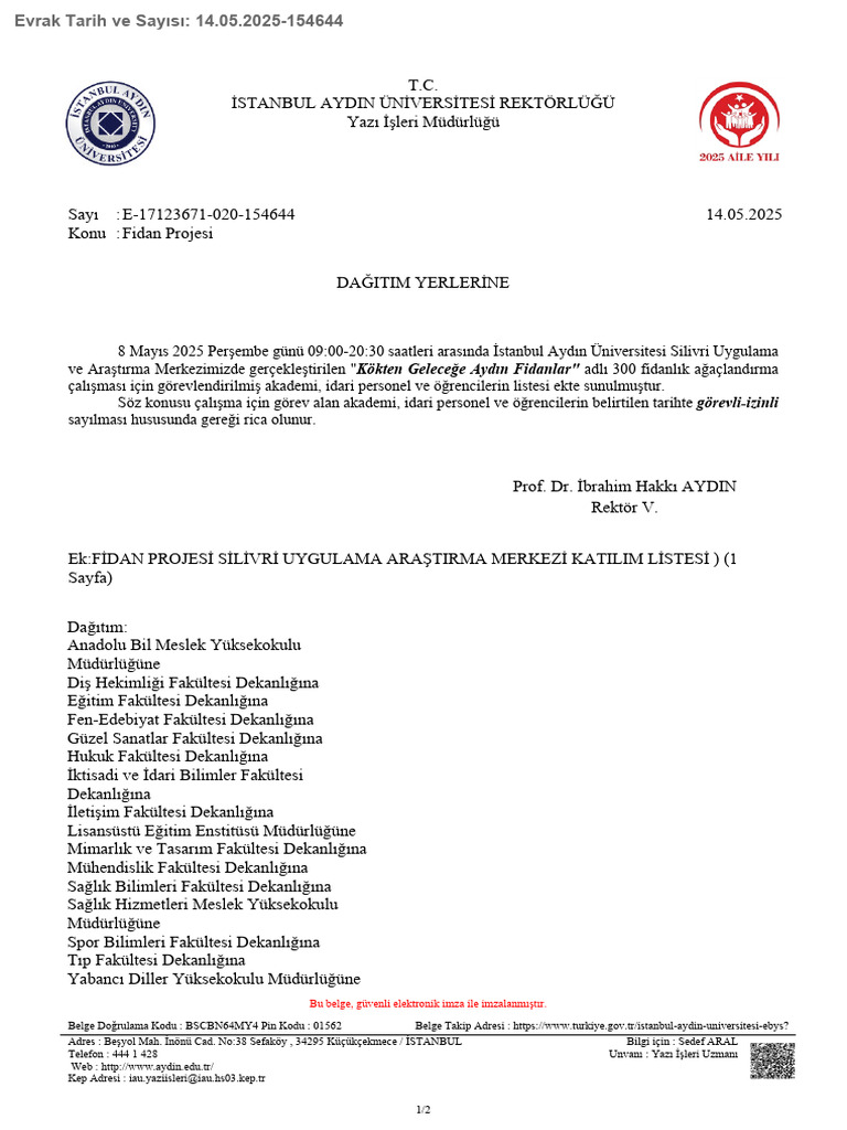 Fidan Projesi | PDF
