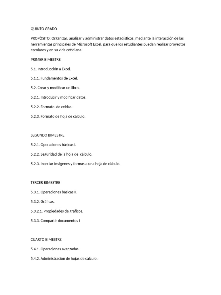 Contenidos de 5° y 6° | PDF