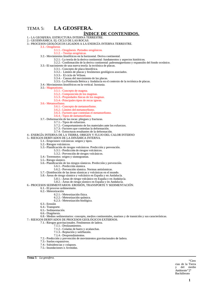 CTMA5 Geosfera Con Fig | PDF | Roca (geología) | Placas tectónicas