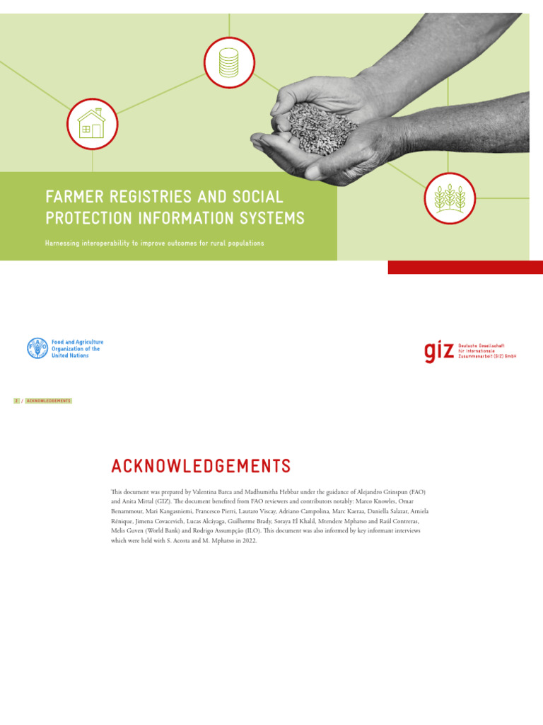 Farmer Registries & Social Protection Systems | PDF | Agriculture ...