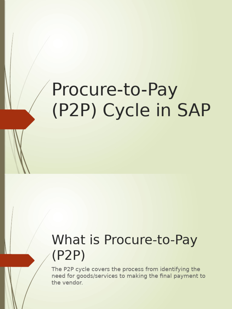 P2P Cycle in SAP Presentation | PDF