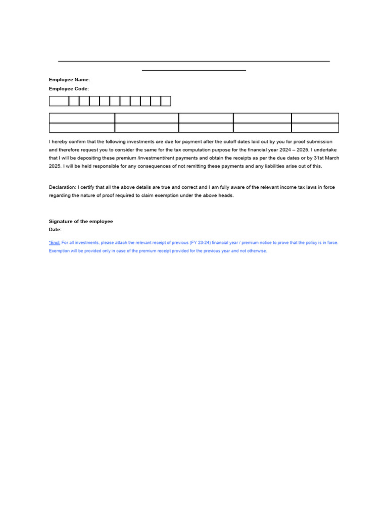 Tax Proof Forms | PDF