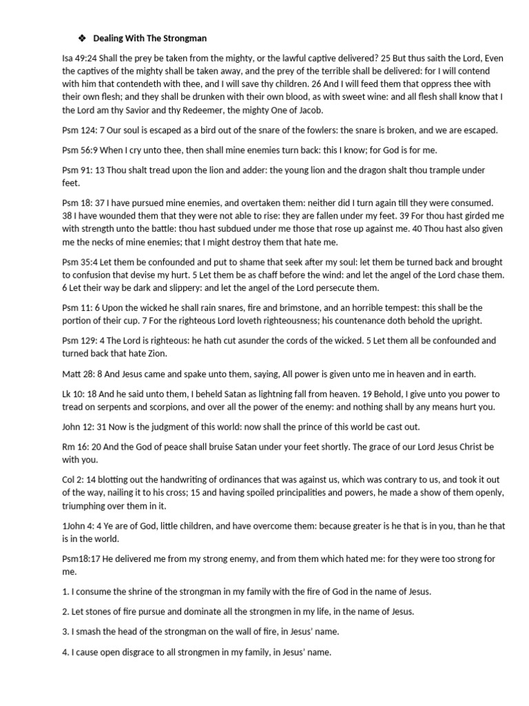 Strongman Ancestral Powers, Foundational Issues Etc | PDF | Saul | Jesus