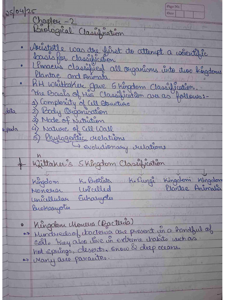 Biological Classification Notes | PDF