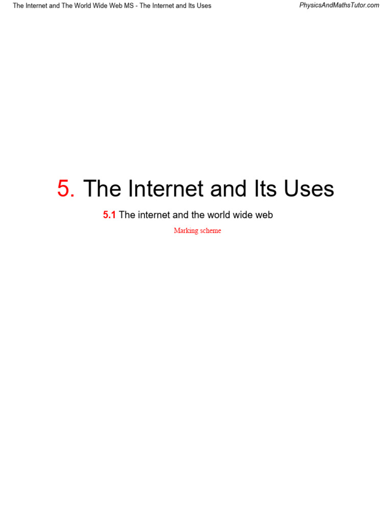 The Internet and The World Wide Web MS | PDF