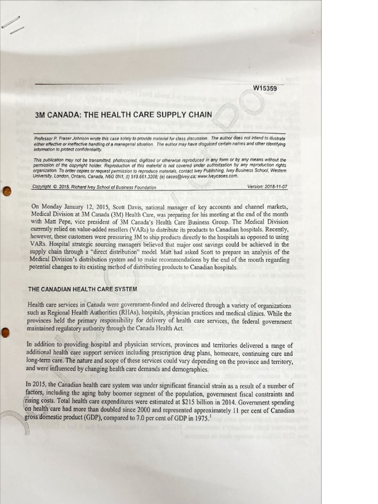 3M Canada Case Study | PDF