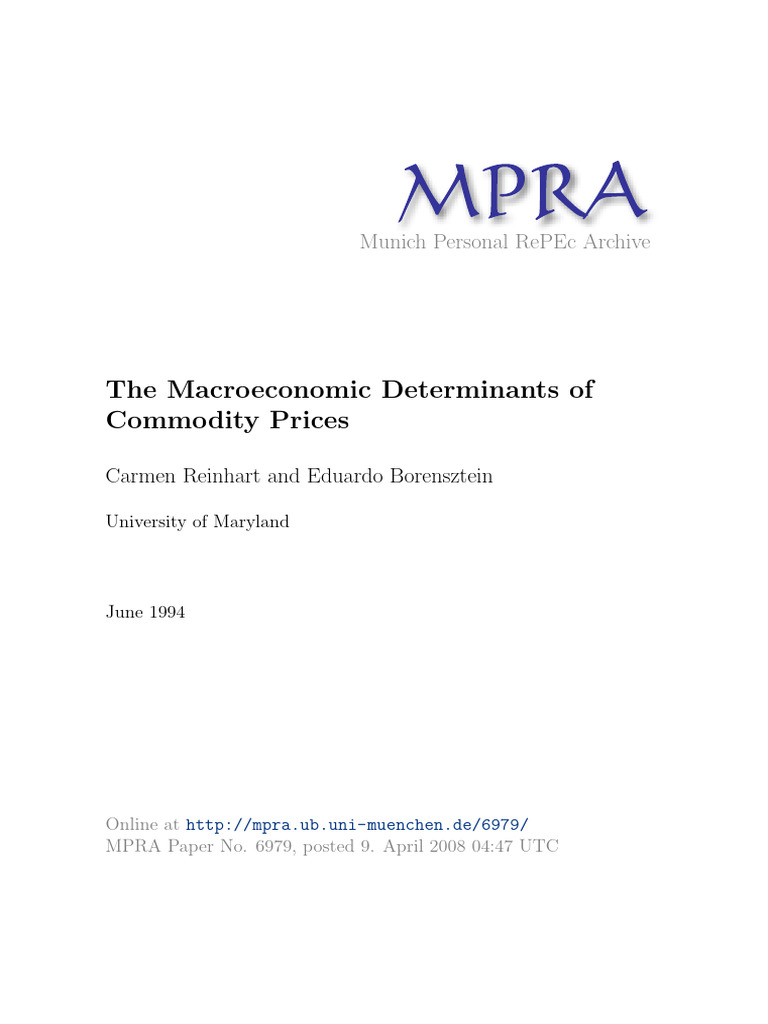 Macroeconomic Determinants of Commodity Prices - Borensztein - Reinhart ...