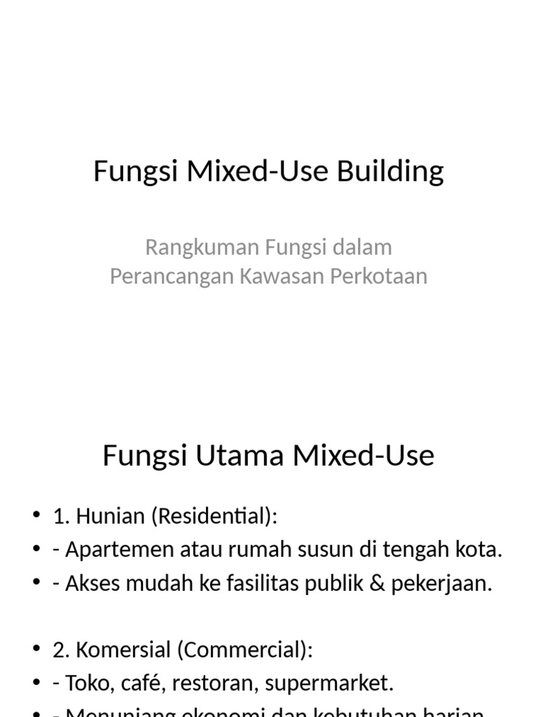 Fungsi Mixed Use Building | PDF