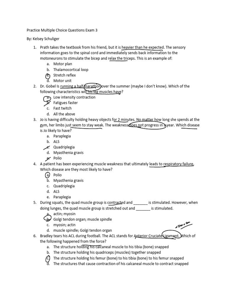 Practice Multiple Choice Questions Exam 3 | PDF | Visual System | Vision