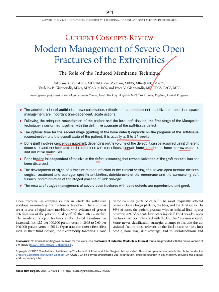 Modern Management of Severe Open Fractures of The.9 | PDF | Wound ...