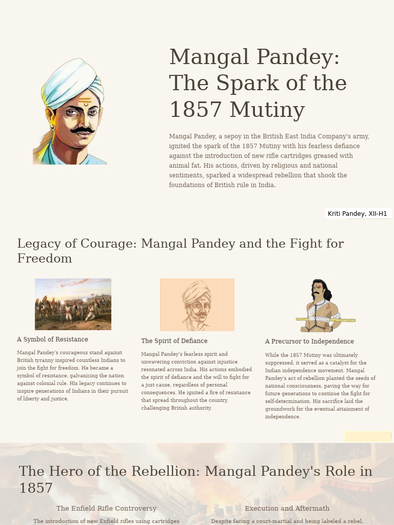 Mangal Pandey-The Spark of The 1857 Mutiny by Kriti Pandey | PDF ...