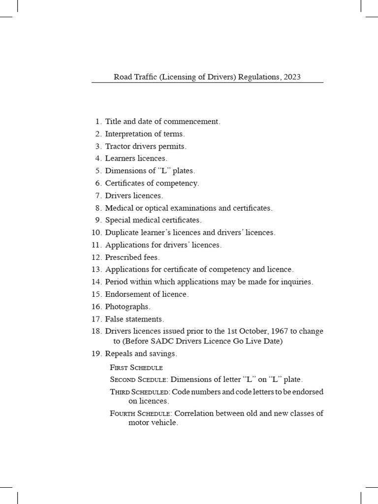SI 2023-119 Road Traffic (Licensing of Drivers) Regulations, 2023 | PDF ...