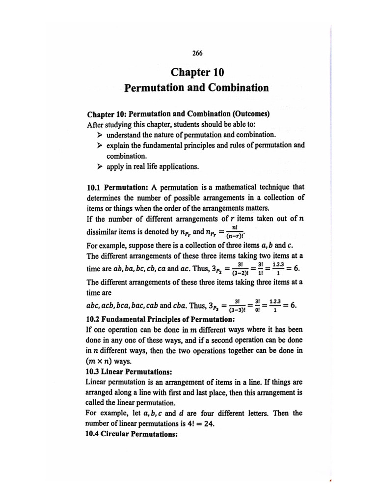 Permutation and Combination (C10) | PDF