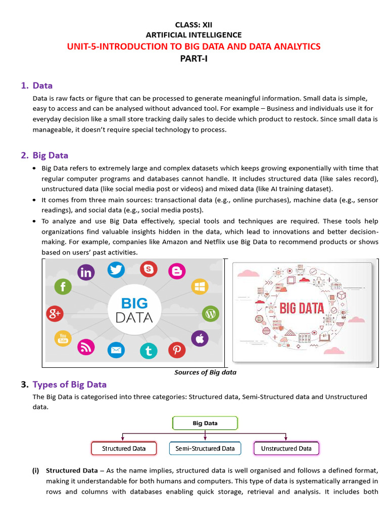Partiunit5introduction To Big Data Its Type and Advantagedisadvantages | PDF | Big Data | Data
