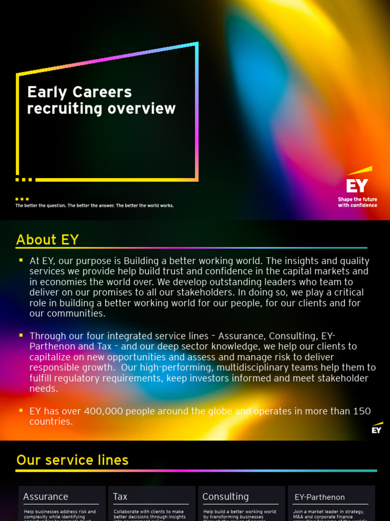 EY Early Careers Recruiting Overview | PDF | Business | Economies