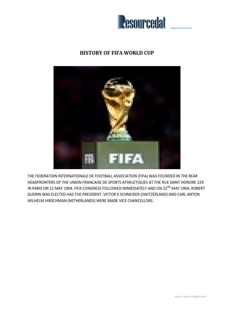 History of the FIFA World Cup | PDF | Germany National Football Team ...