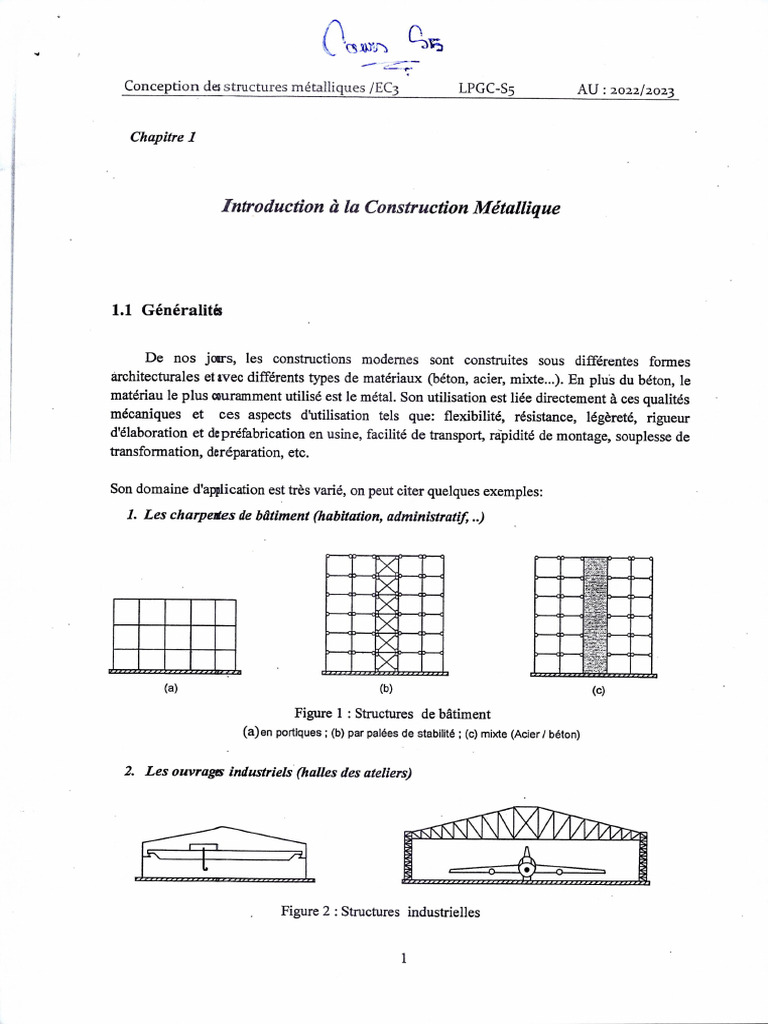 Concéption Des Structures Métaliques Cours - S5 | PDF