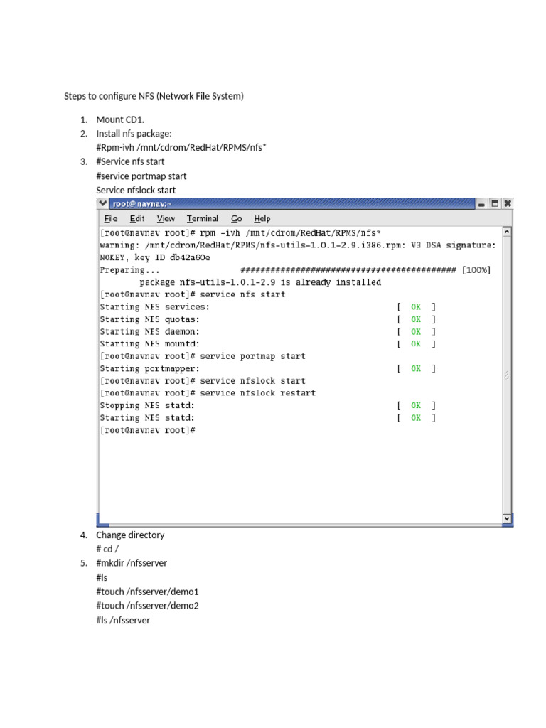 Steps To Configure NFS | PDF