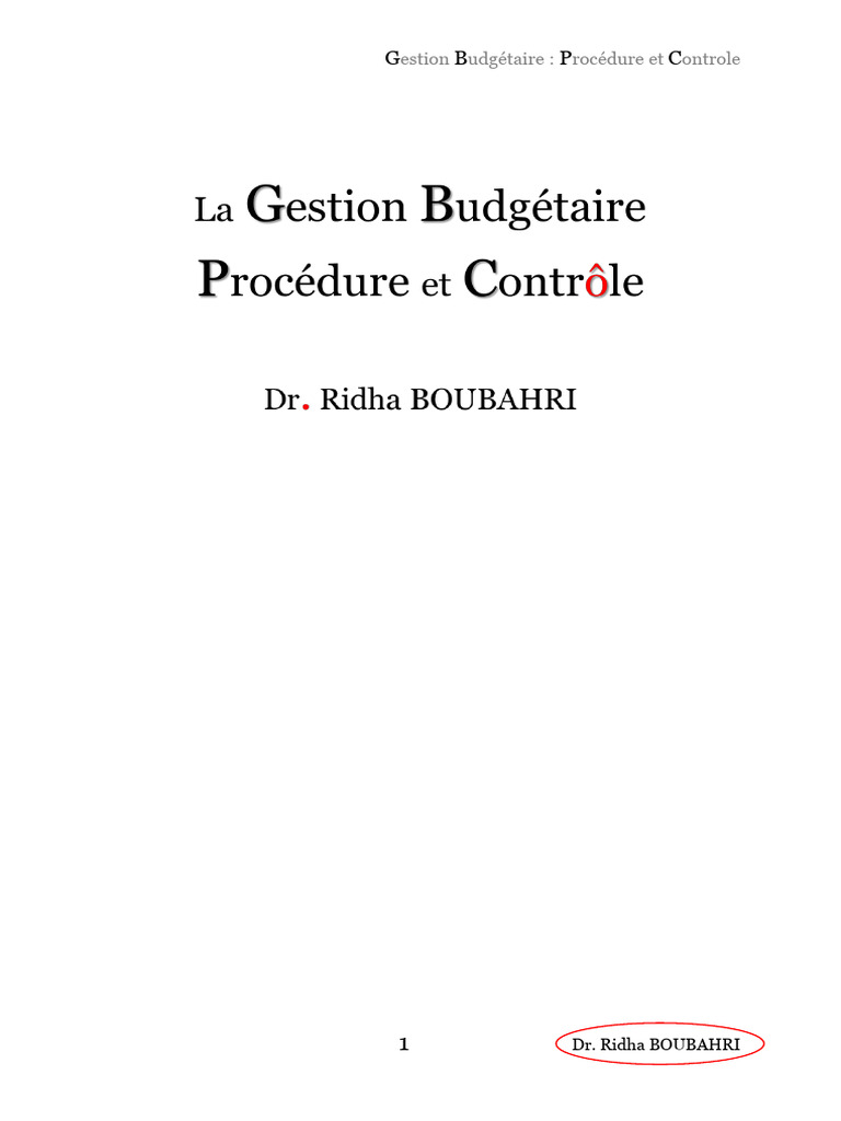Documentation Gestion Budgétaire 2023 | PDF