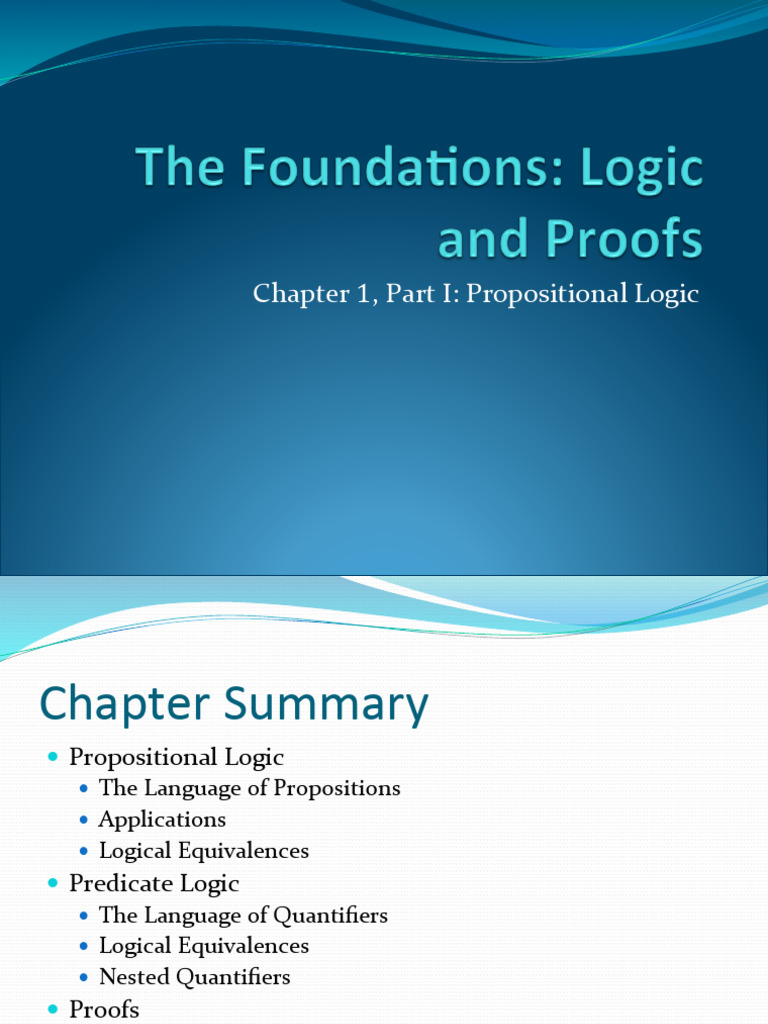 Chapter1p1-Propositional Logic | PDF | Metalogic | Interpretation (Philosophy)