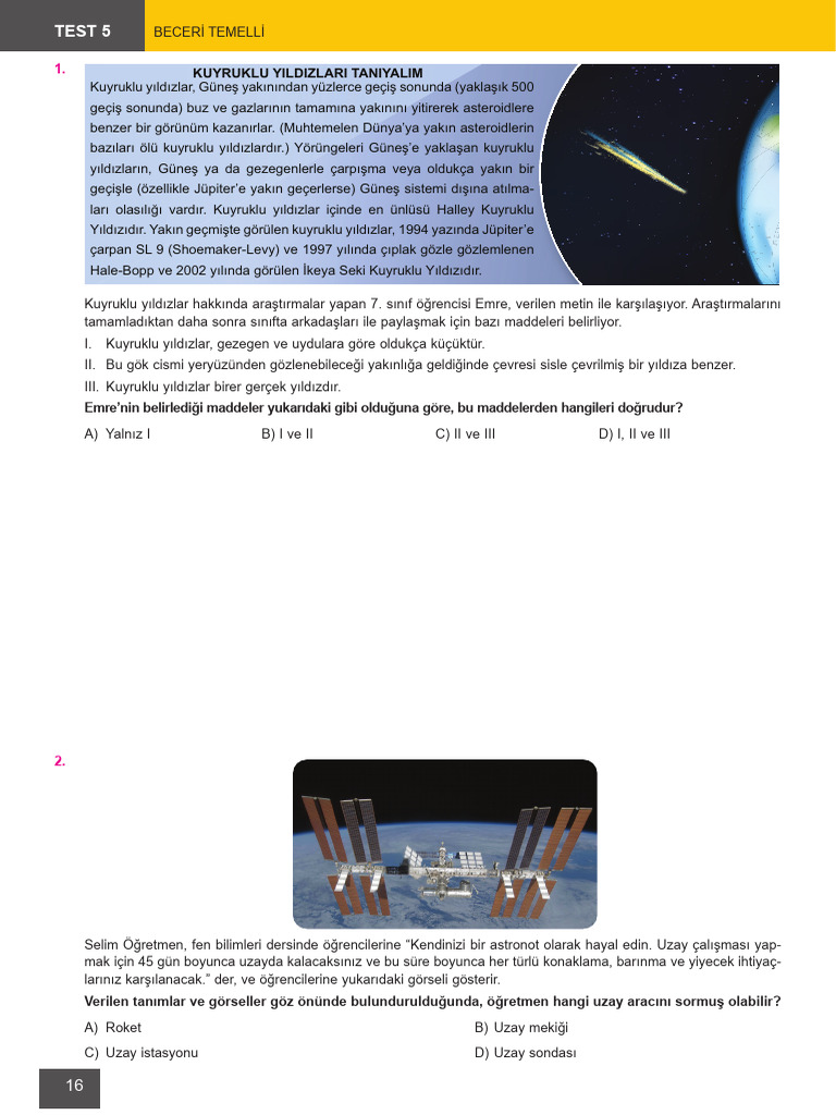 Apolet Yayinlari 7.sinif Fen Bi̇li̇mleri̇ 3.hafta Ödevi̇ Test 5-6 | PDF