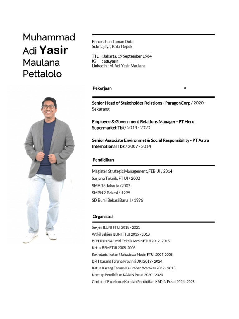 CV M Adi Yasir - Ftui2002 | PDF