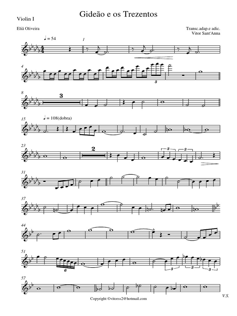 Gideão e Os Trezentos Violin I | PDF