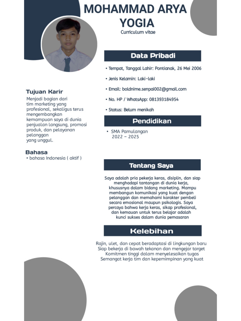 CV M.Arya Yogia | PDF