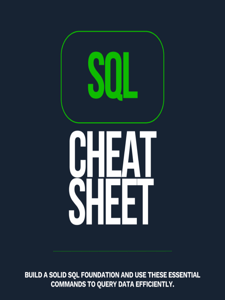 SQL Cheat Sheet | PDF