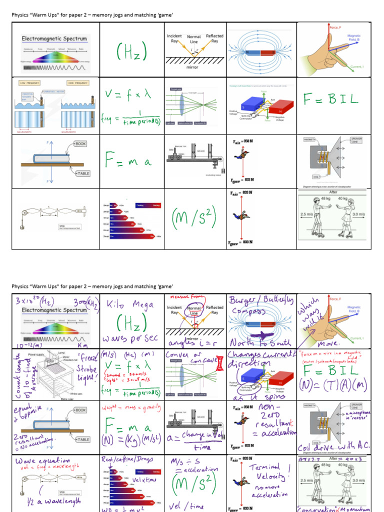 Warmup Hand Out Physics Paper 2 | PDF