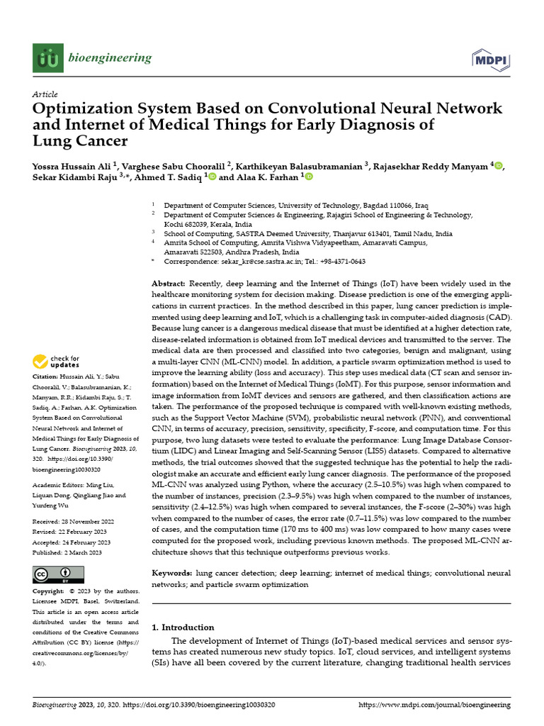Bioengineering 10 00320 v2 | PDF | Deep Learning | Ct Scan