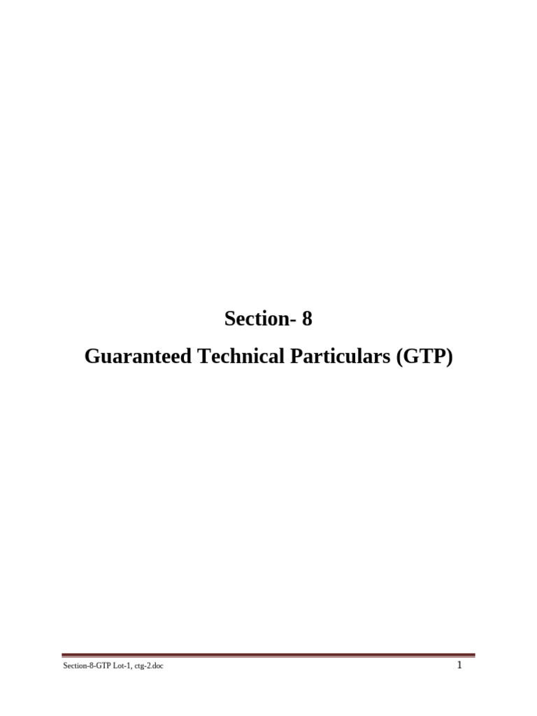 Section-8 Guaranteed Technical Particulars (GTP) | PDF | Electricity ...