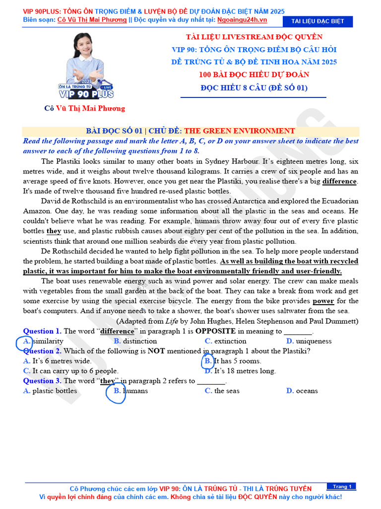 VIP 90PLUS: ÔN THI ĐẶC BIỆT 2025 | PDF | Natural Environment