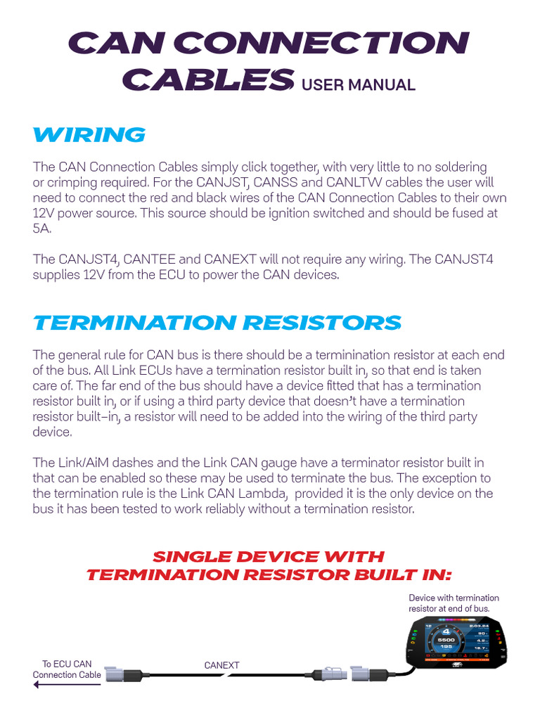 CAN Cables Manual 1 | PDF | Resistor | Electrical Connector