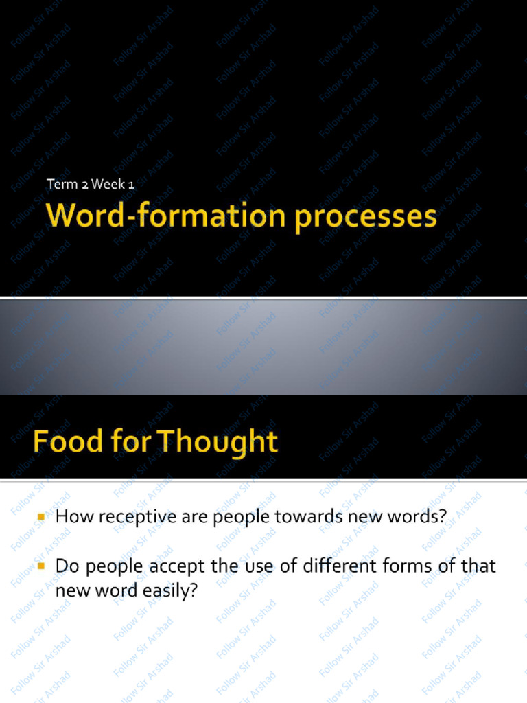 Word Formation Process | PDF