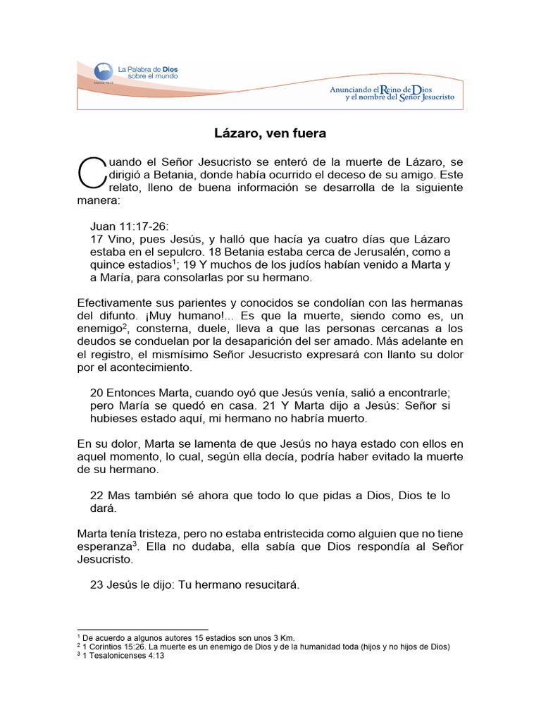 540 - Lázaro, Ven Fuera | PDF | Cristo (título) | Jesús