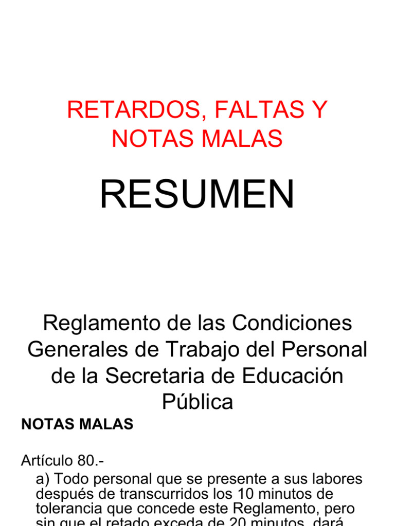 Normas sobre Retardos y Faltas en Educación | PDF | Gobierno