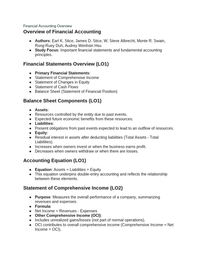 Financial Accounting Overview | PDF | Debits And Credits | Equity (Finance)