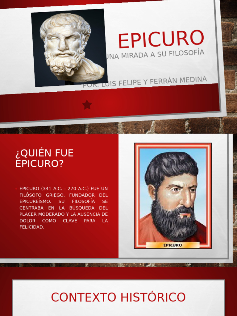 Epicuro Presentacion Filosofia | PDF
