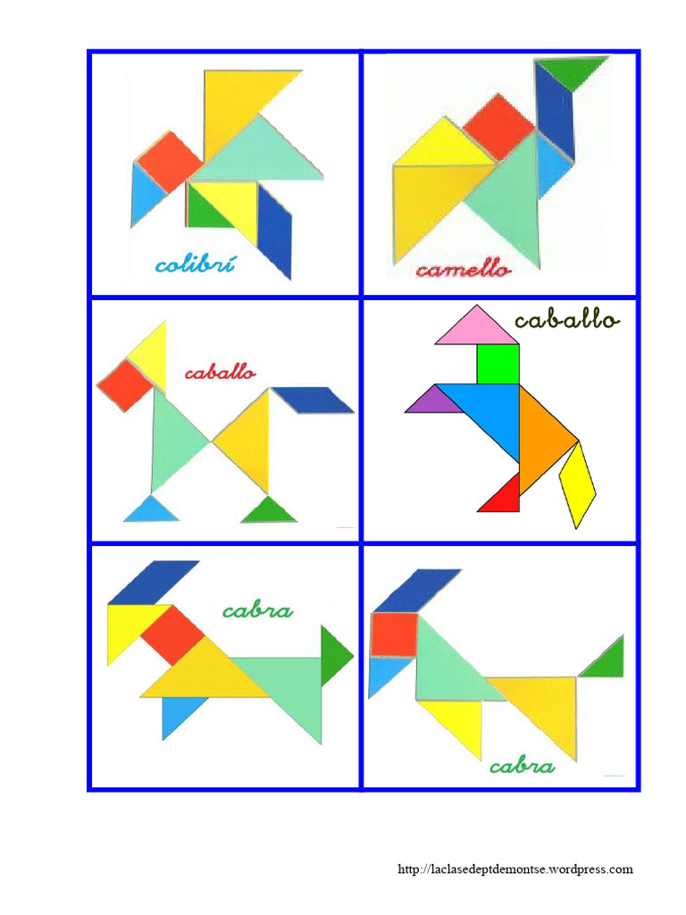 Animales en Tangram: Guía Visual | PDF