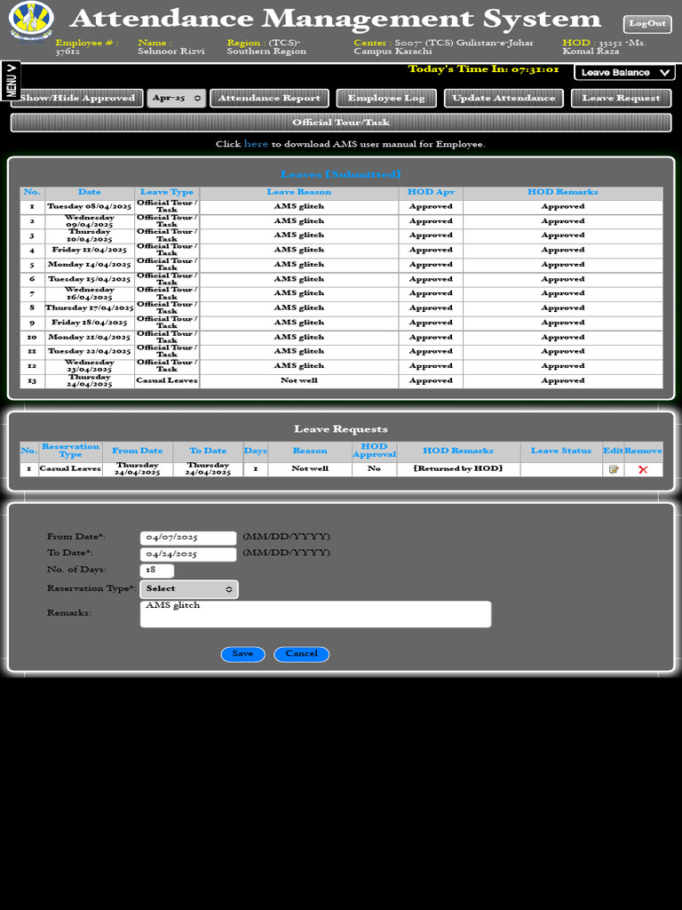 Employee Leaves Submissions | PDF