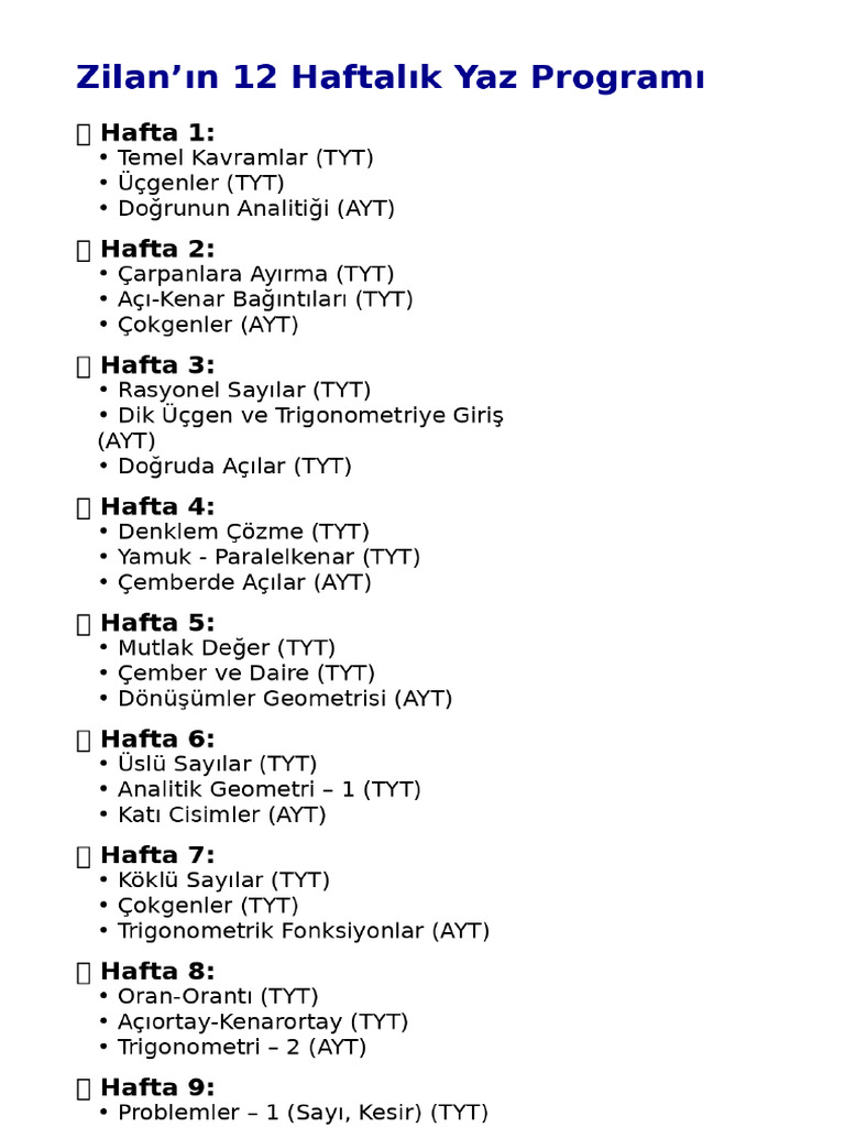 Zilan Yaz Programi | PDF