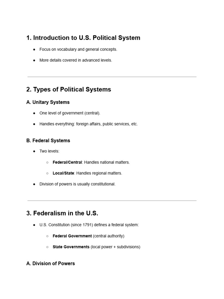 Overview of the U.S. Political System | PDF | Presidents Of The United ...