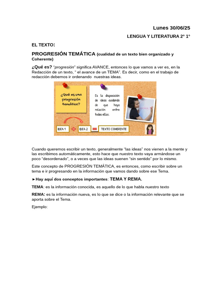 Progresión Temática: Tema y Rema | PDF