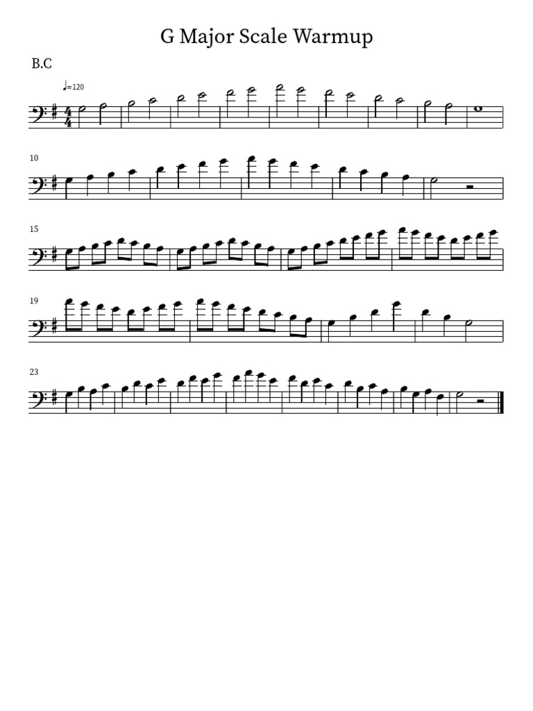 G Major Scale Warmup | PDF