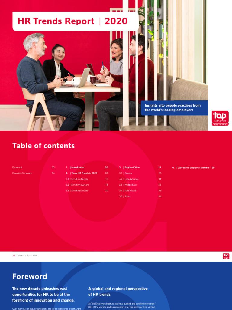 HR Trends Report 2020 by Top Employers Institute | PDF | Employee ...