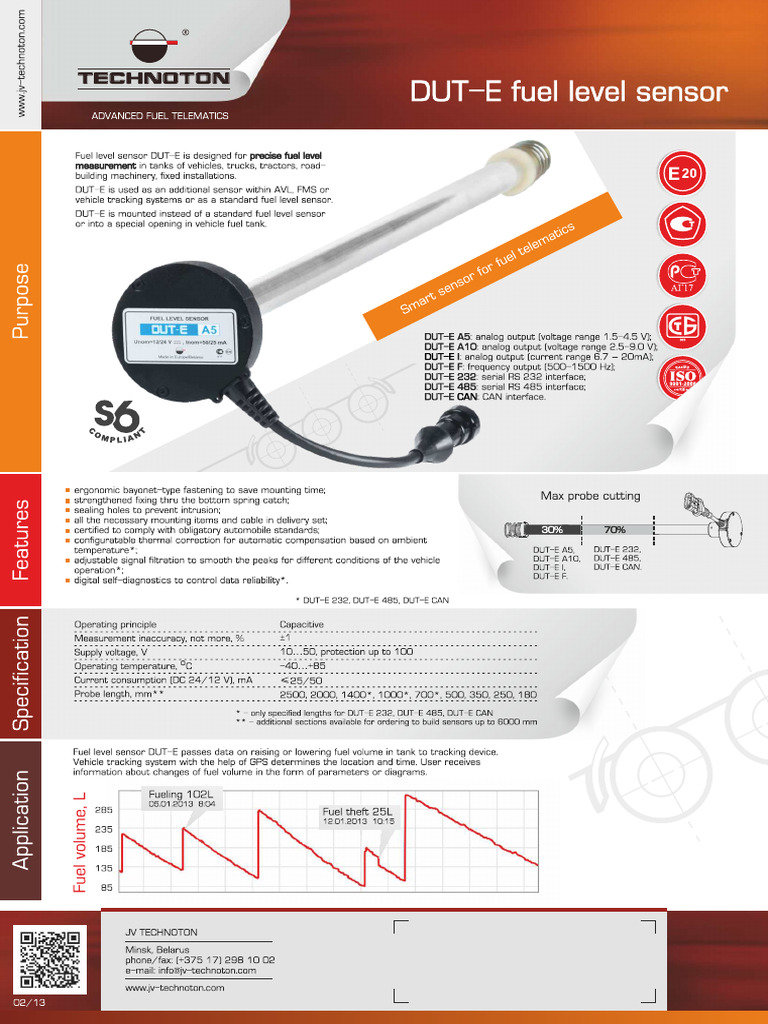 Fuel Level Sensor Dut-E | PDF