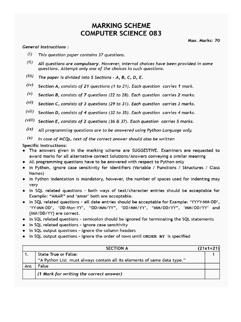 Cbse Solution CS | PDF