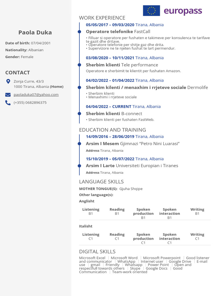 CV - Paola Duka | PDF