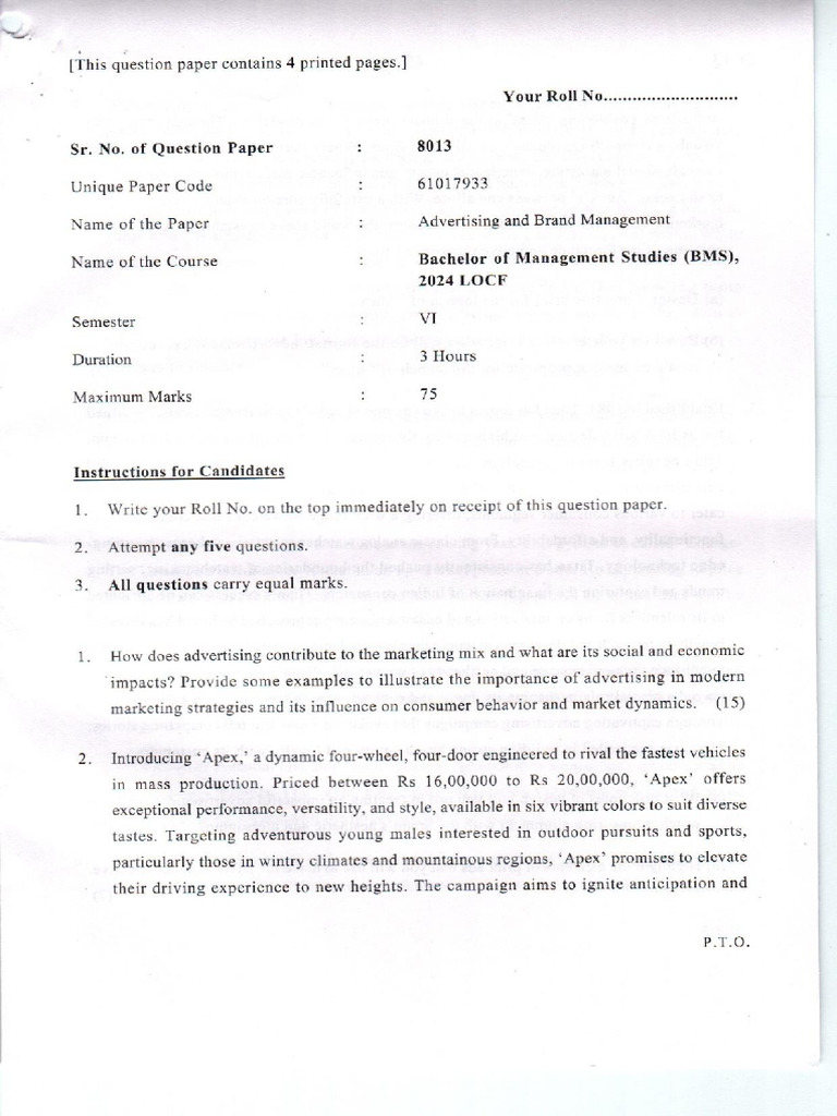 2024 Advertising and Brand Management | PDF